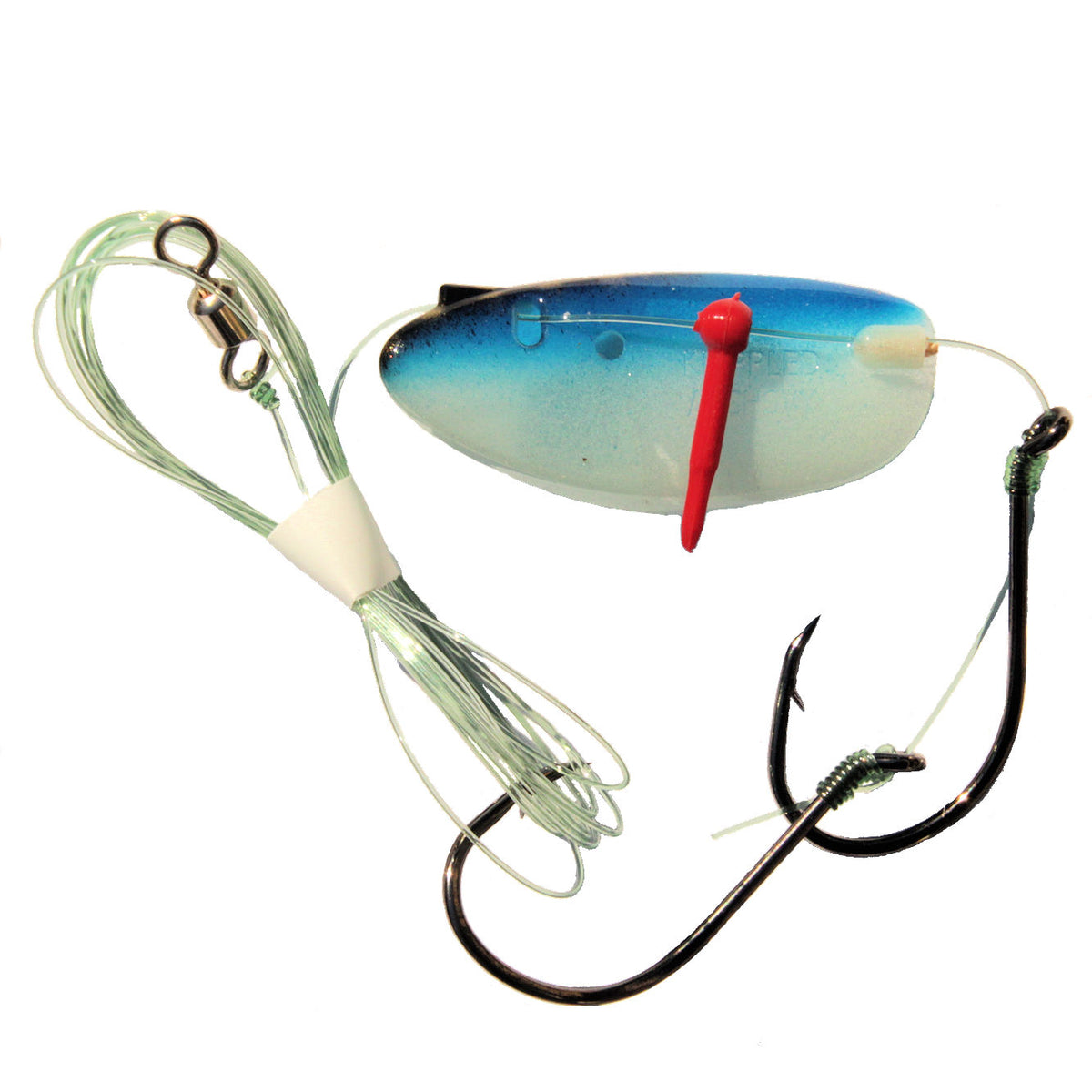 Krippled Anchovy Barbed Tandem, #605- Dark Blue Scale on Glow ...